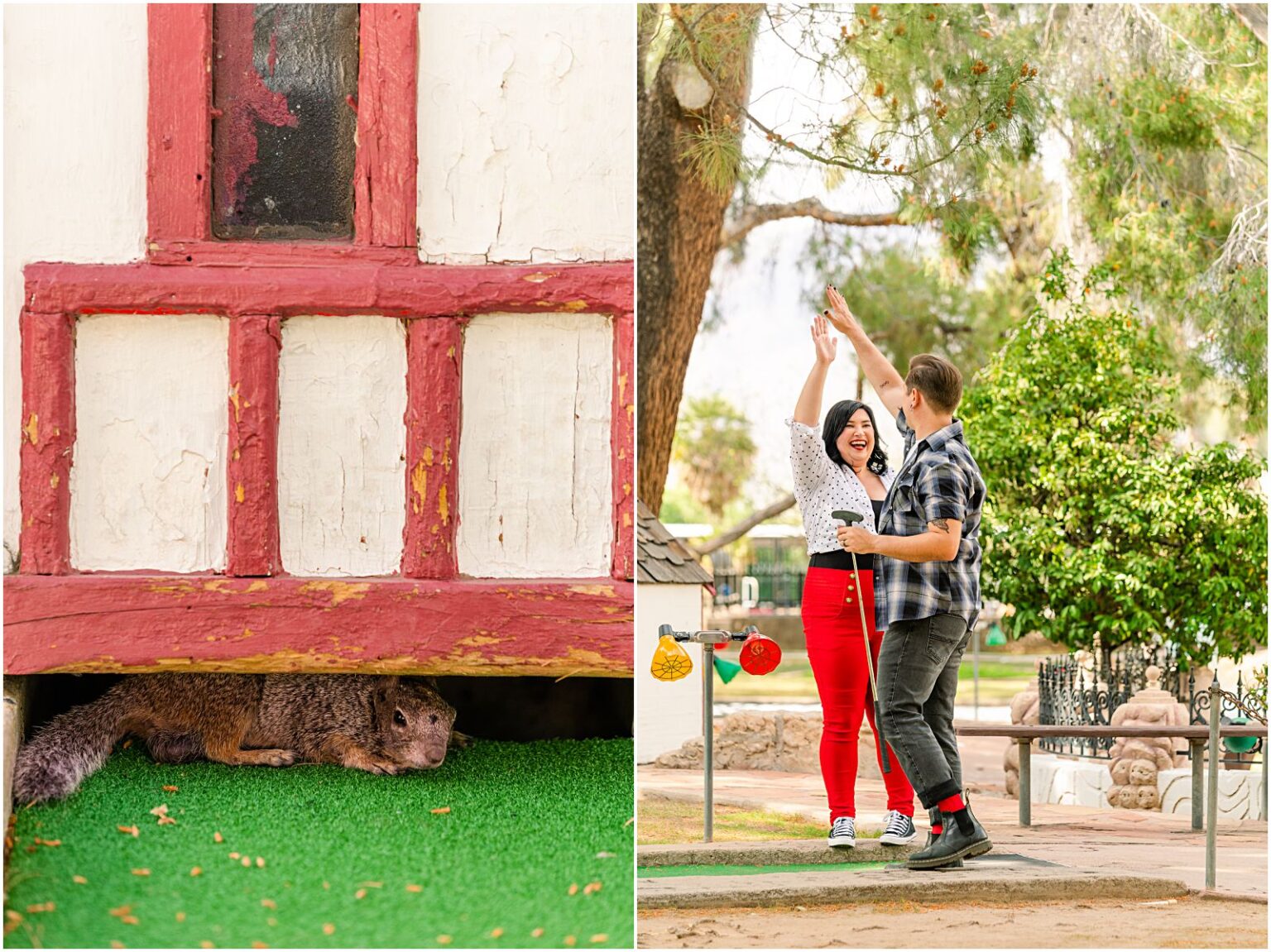Mini Golf Engagement Session + Desert Trails | Becca + Jake