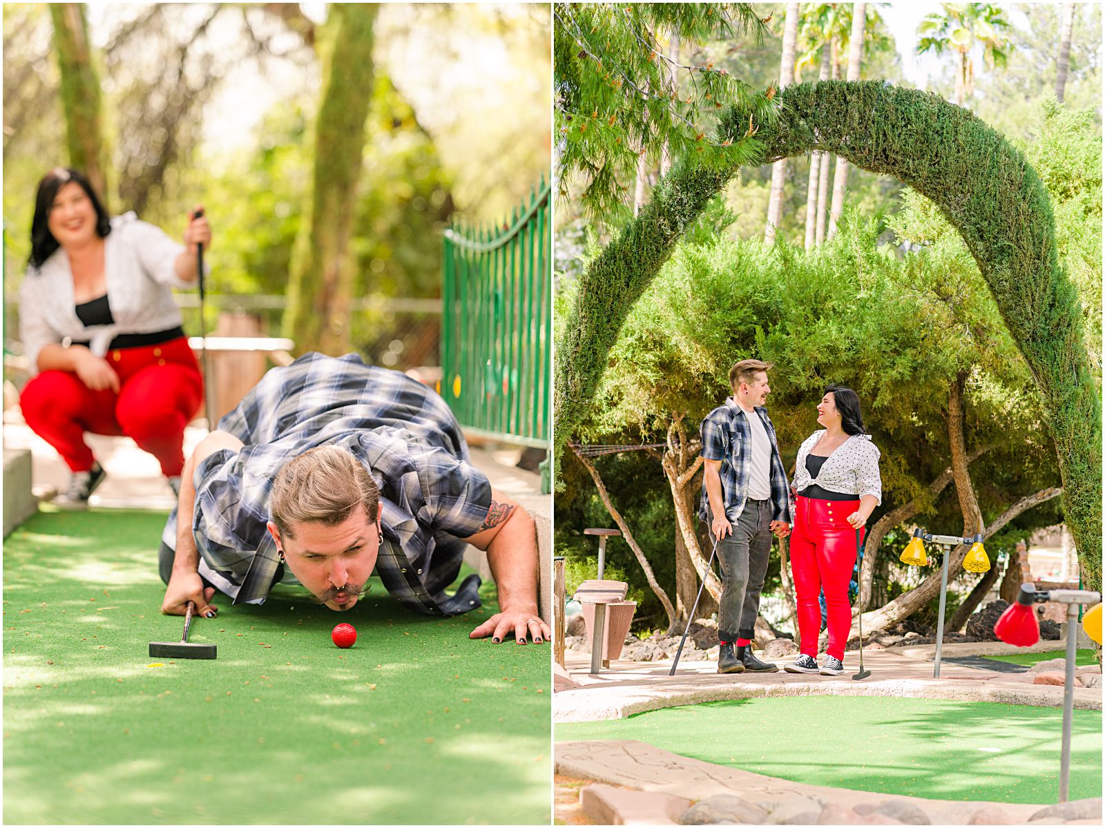Mini Golf Engagement Session + Desert Trails | Becca + Jake